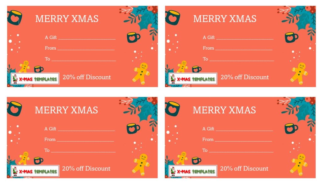 Christmas Coupon Template - Orange Theme - X-mas Templates